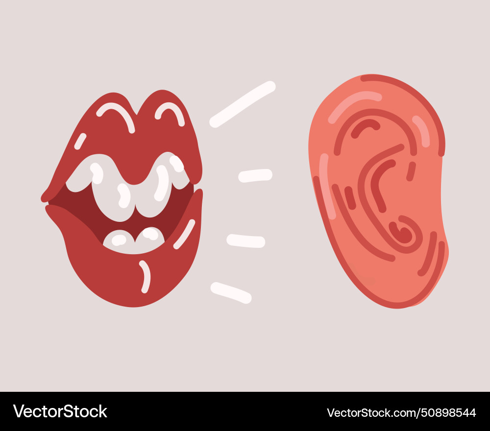 Woman lips whispering Royalty Free Vector Image