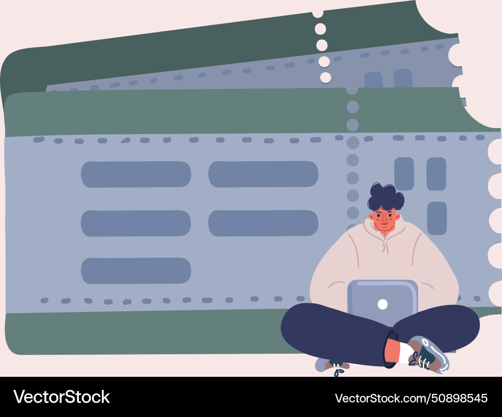 Air ticket flight booking Royalty Free Vector Image