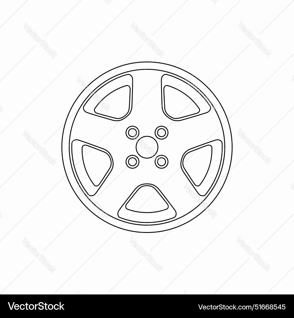 Car wheel line icon Royalty Free Vector Image - VectorStock