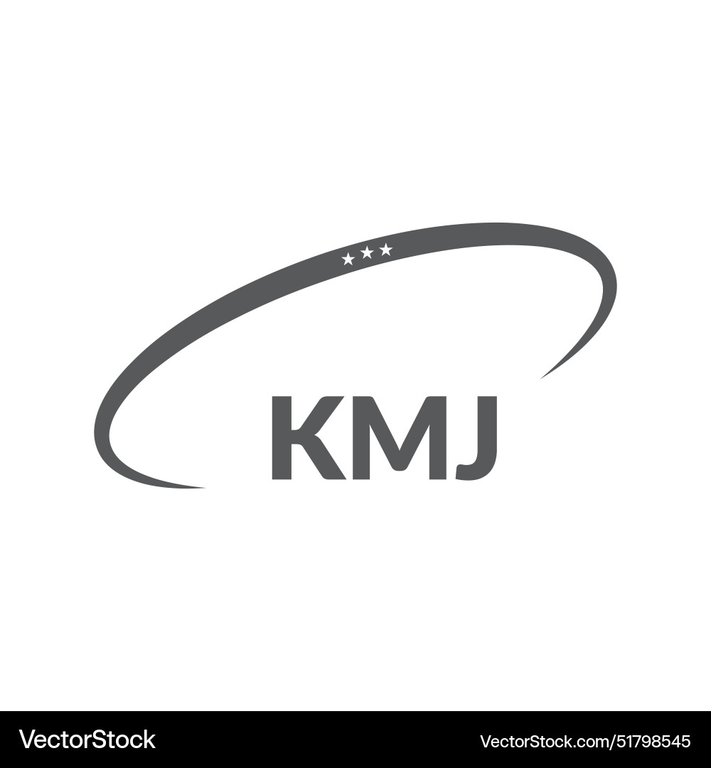Kmj letter logo design on white background Vector Image