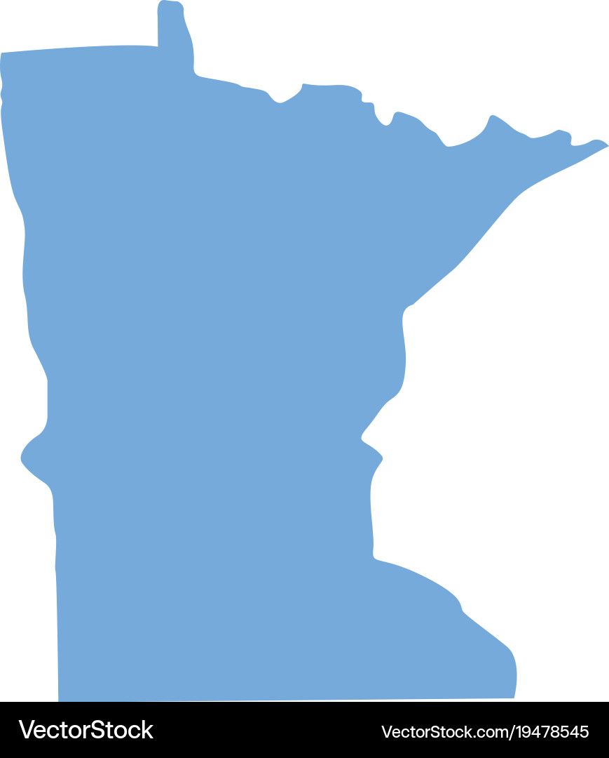 Minnesota state map Royalty Free Vector Image - VectorStock