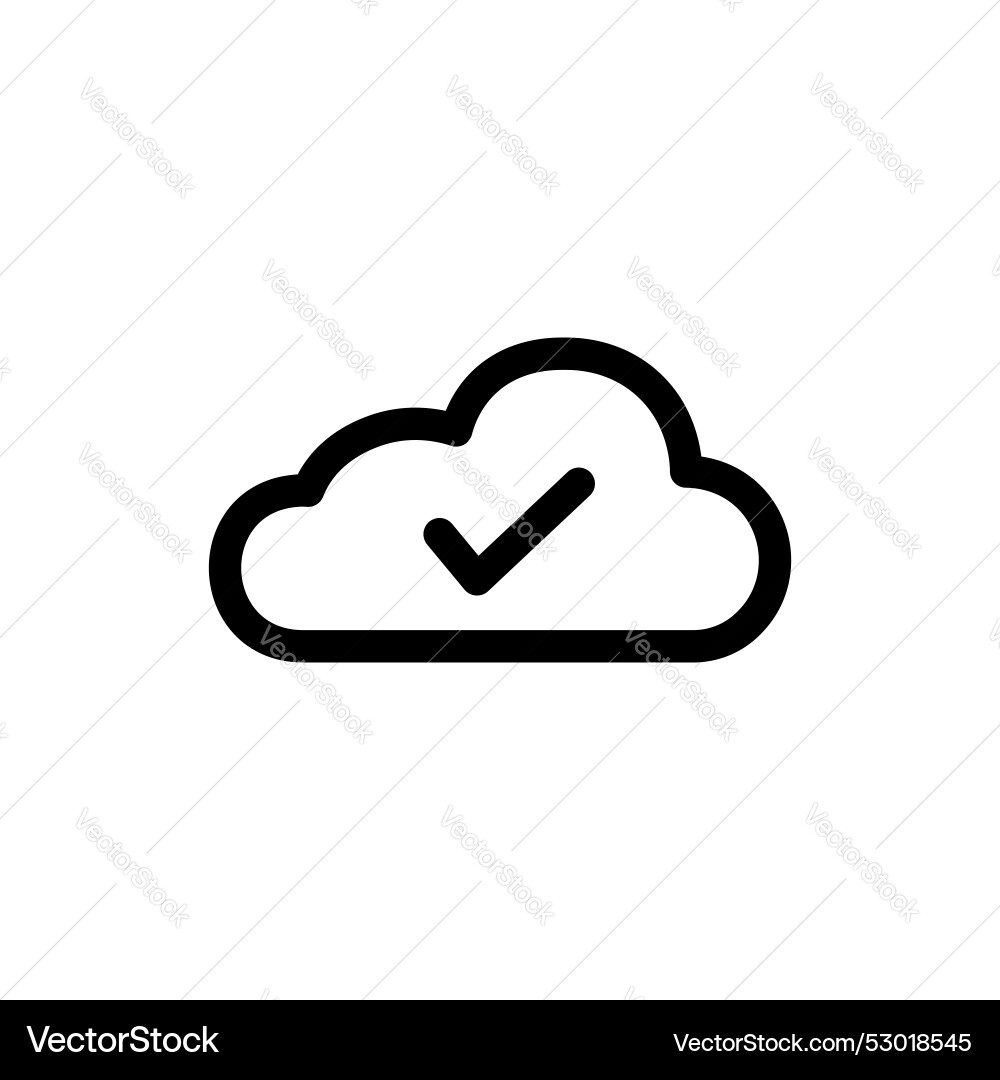 Saved to drive icon set cloud with check or tick Vector Image