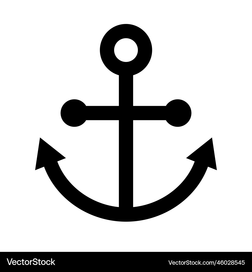 Ship Anchor Icon - Nautical Symbol Royalty Free Vector Image