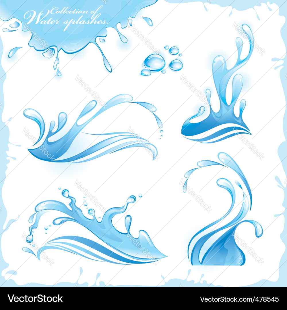Water Splash Collection Royalty Free Vector Image
