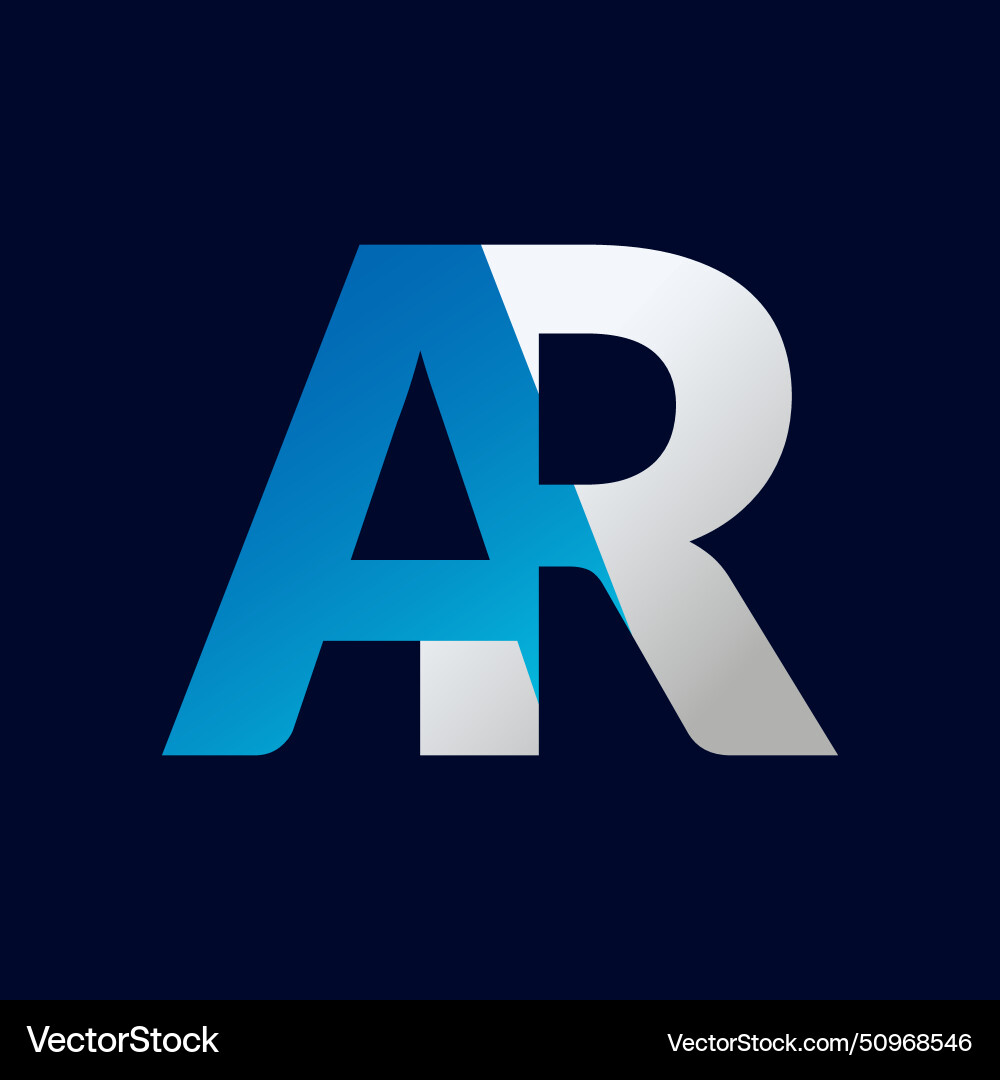 Ar letter colorful logo in the circle Royalty Free Vector