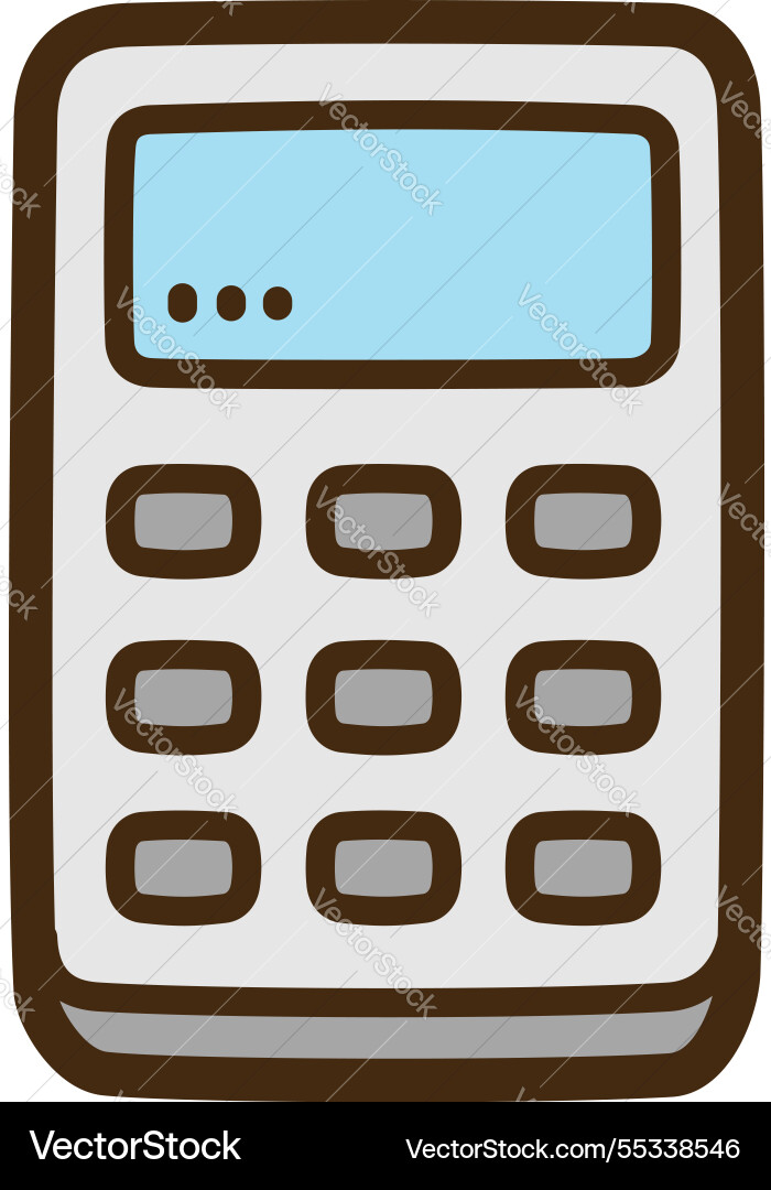 Calculator - education doodle art and Royalty Free Vector