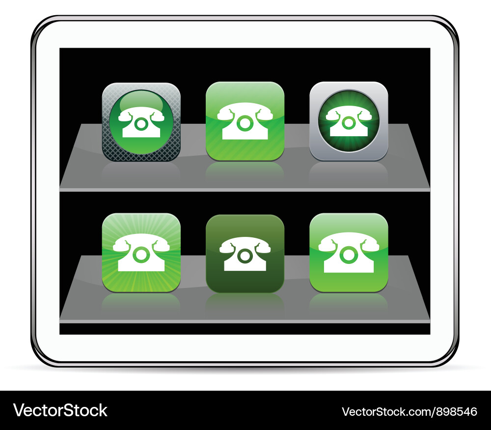 Free call green app icons Royalty Free Vector Image