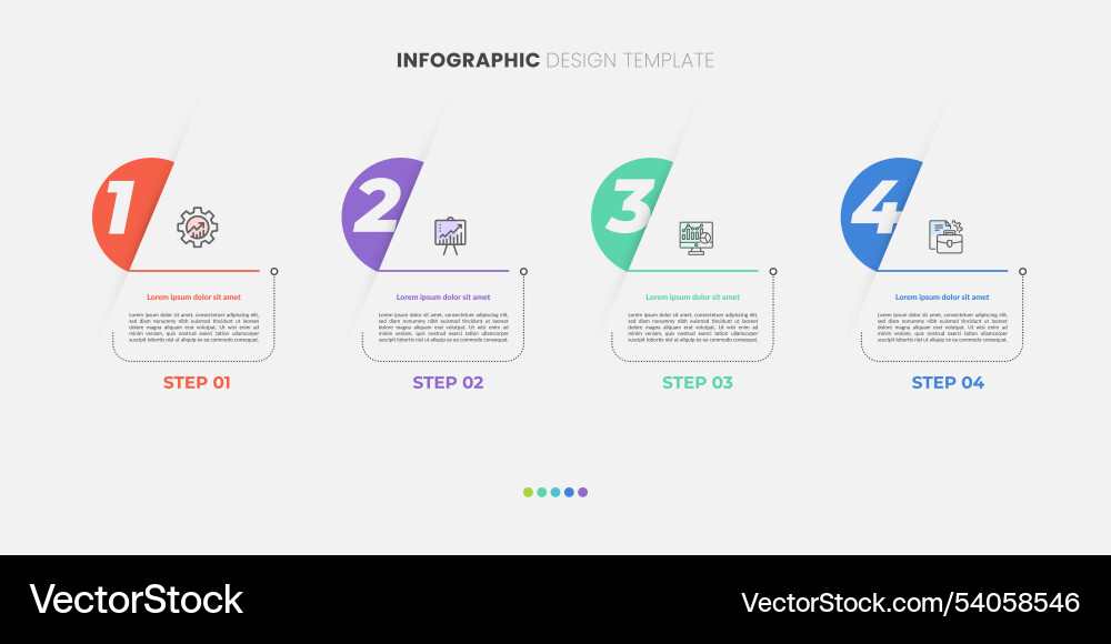 Infographic 4 step timeline journey calendar Vector Image