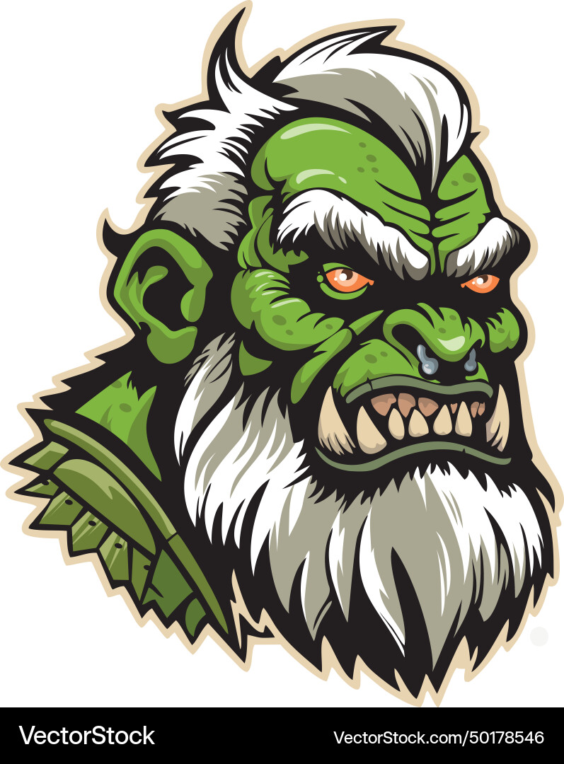Old orc warrior emblem Royalty Free Vector Image