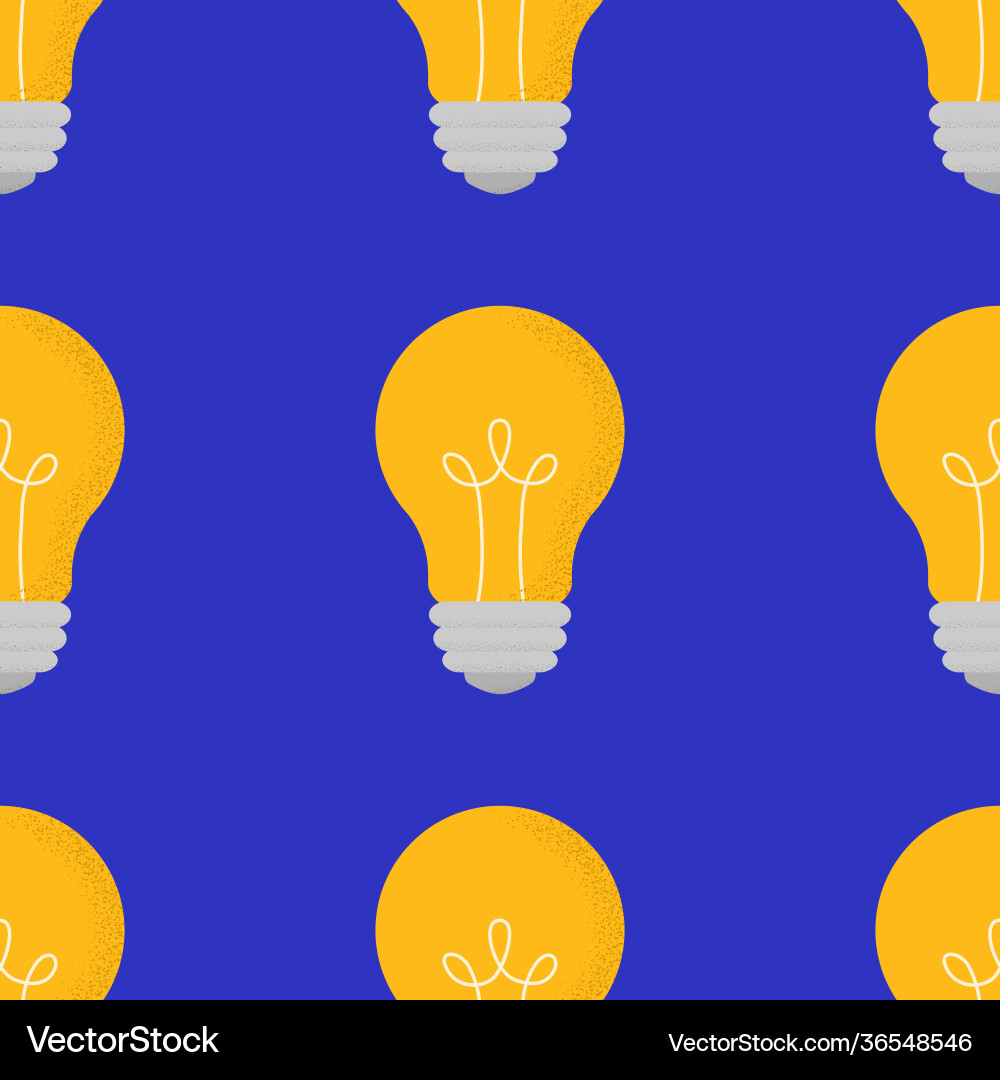 Seamless pattern with cartoon doodle lightbulbs Vector Image