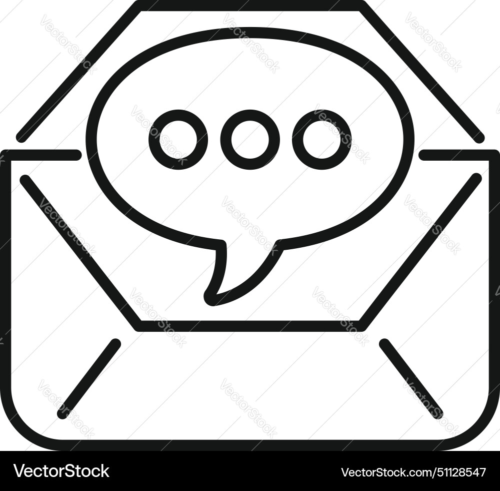 Email support chat icon outline online Royalty Free Vector