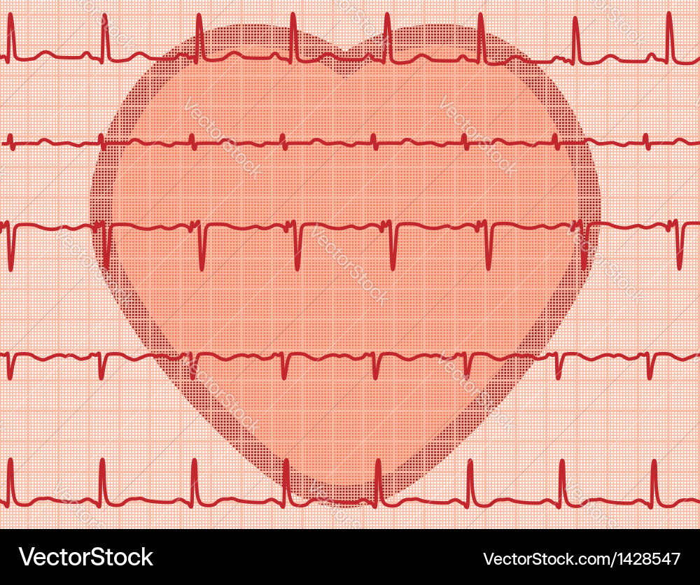 Heartbeat electrocardiogram Royalty Free Vector Image