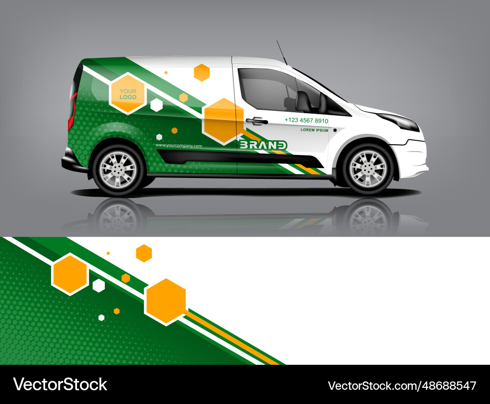 Van wrap design sticker and decal Royalty Free Vector Image