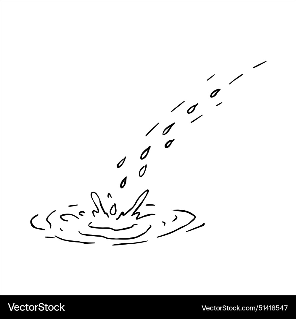 Water splashing sketch Royalty Free Vector Image