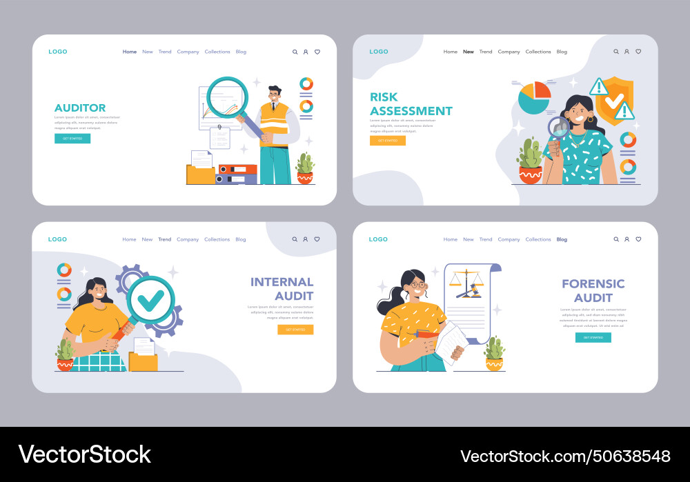 Audit set professionals evaluating financial Vector Image