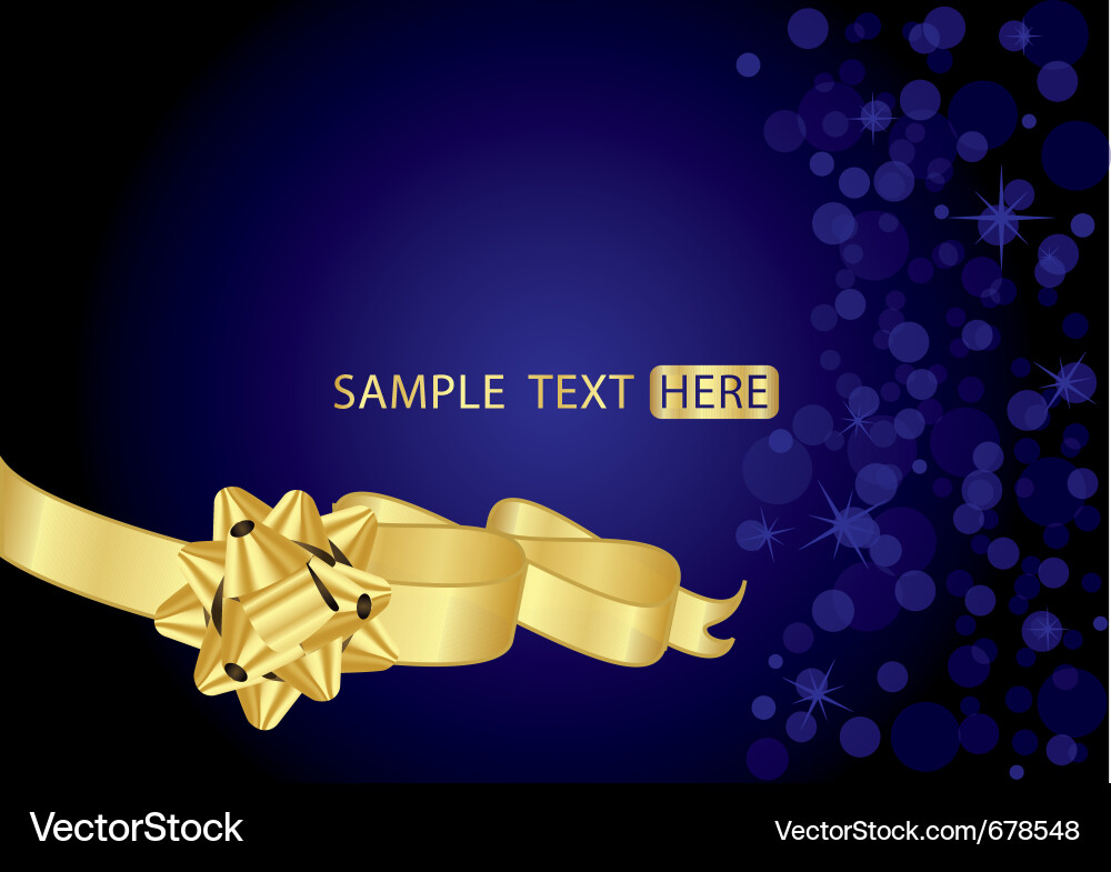 Background with gold bow Royalty Free Vector Image
