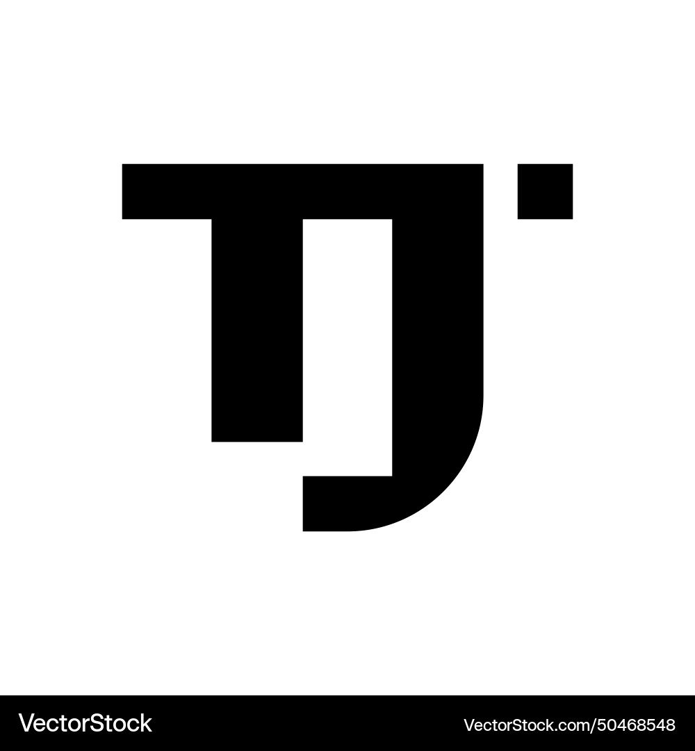 Initial monogram letter tj logo design Royalty Free Vector