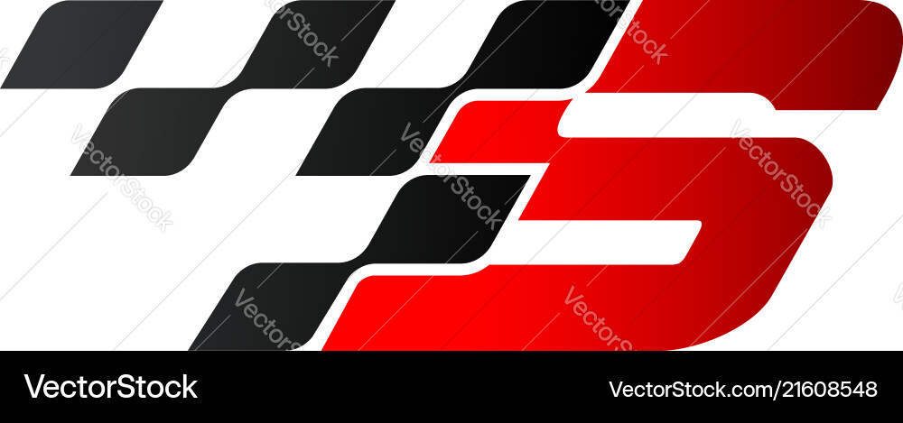 Letter s with racing flag logo Royalty Free Vector Image
