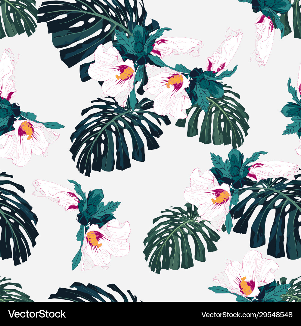 Seamless tropical pattern Royalty Free Vector Image