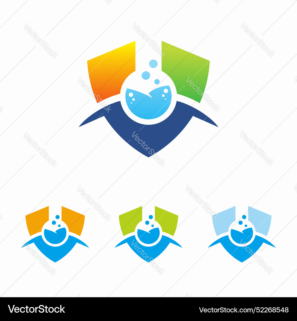 Shield lab logo element design template Royalty Free Vector