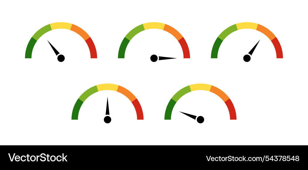 Speedometer icons with arrow dashboard green Vector Image