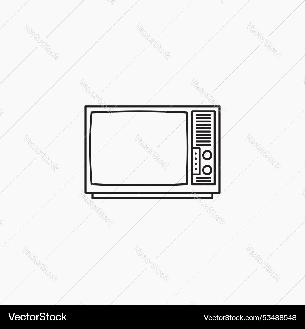 Tvline in thin line black color flat simple Vector Image