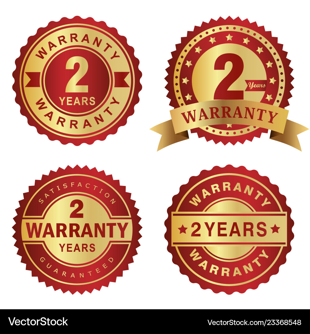 Warranty labels 2 years Royalty Free Vector Image