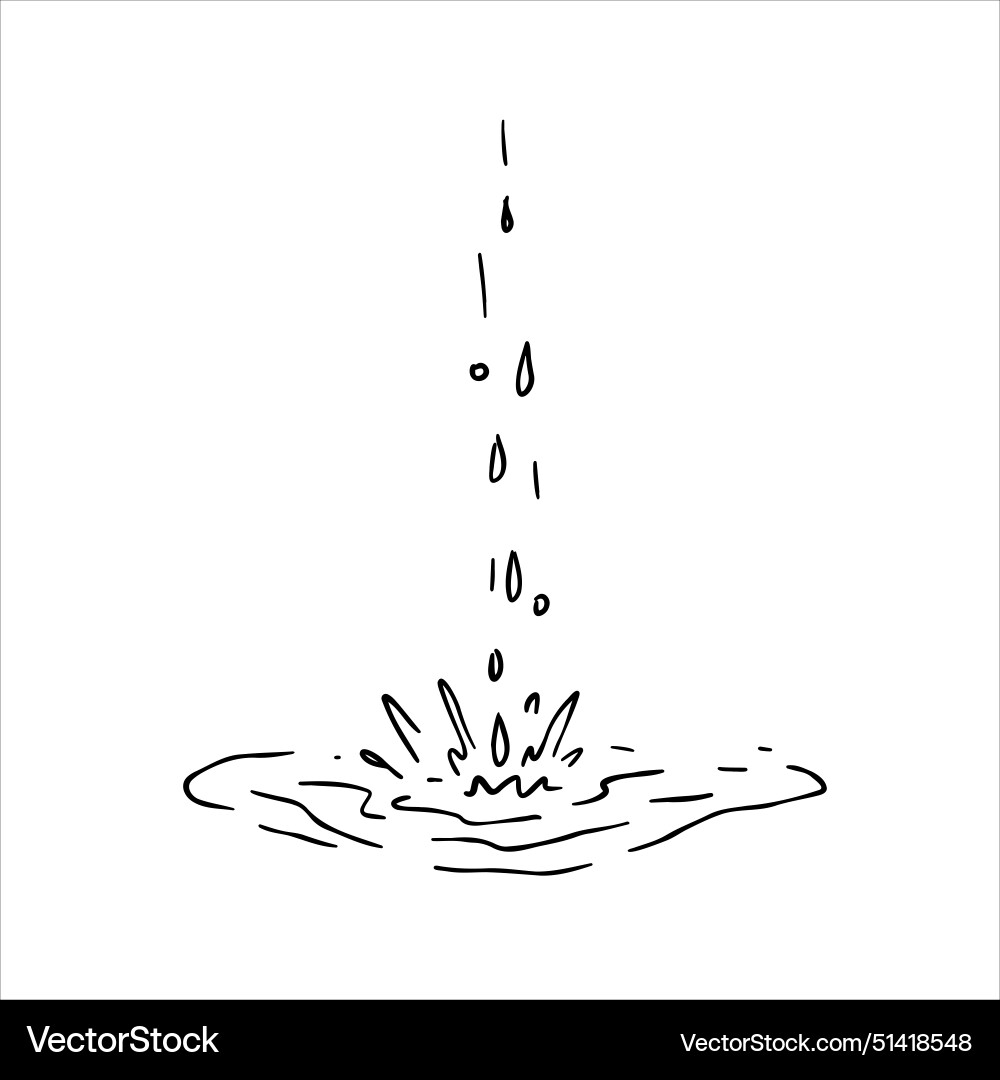 Water splashing sketch Royalty Free Vector Image