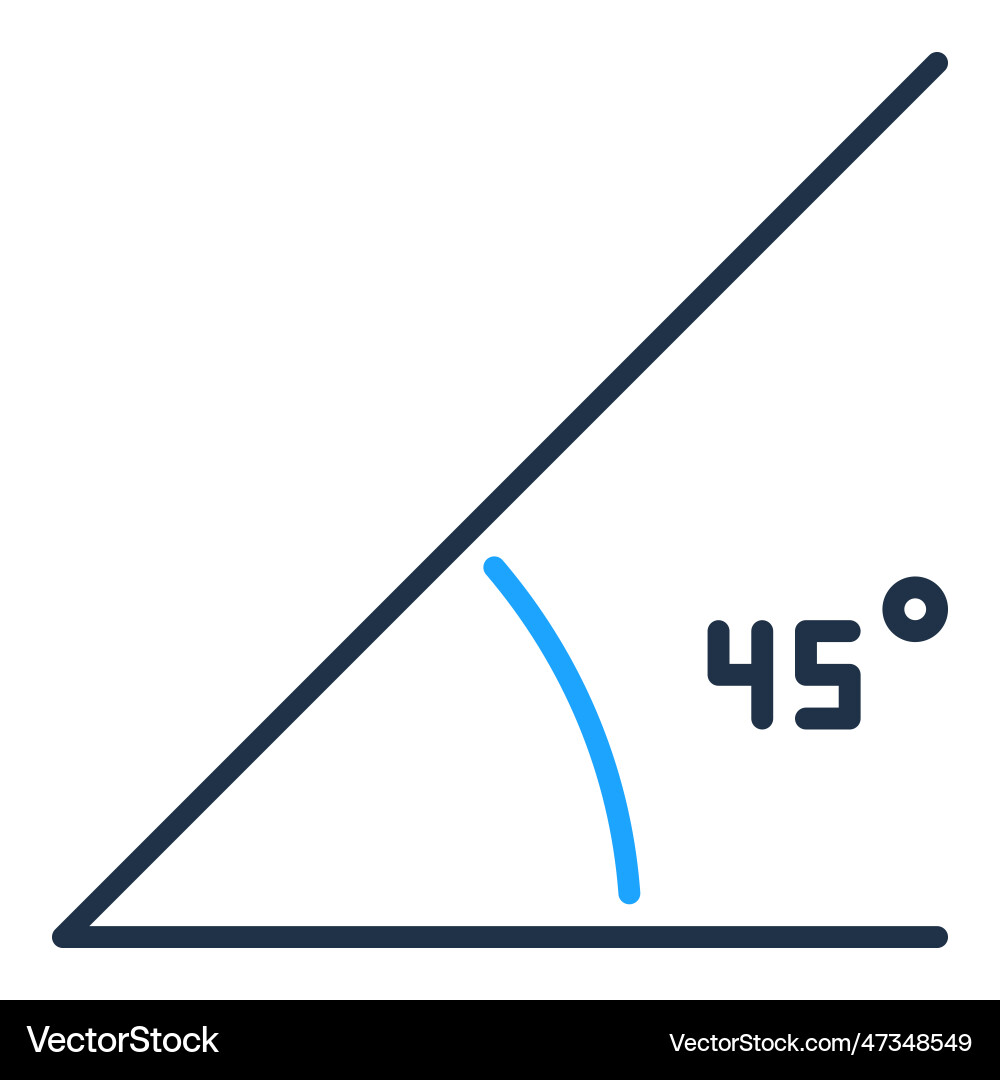 45 degree angle math concept colored icon Vector Image