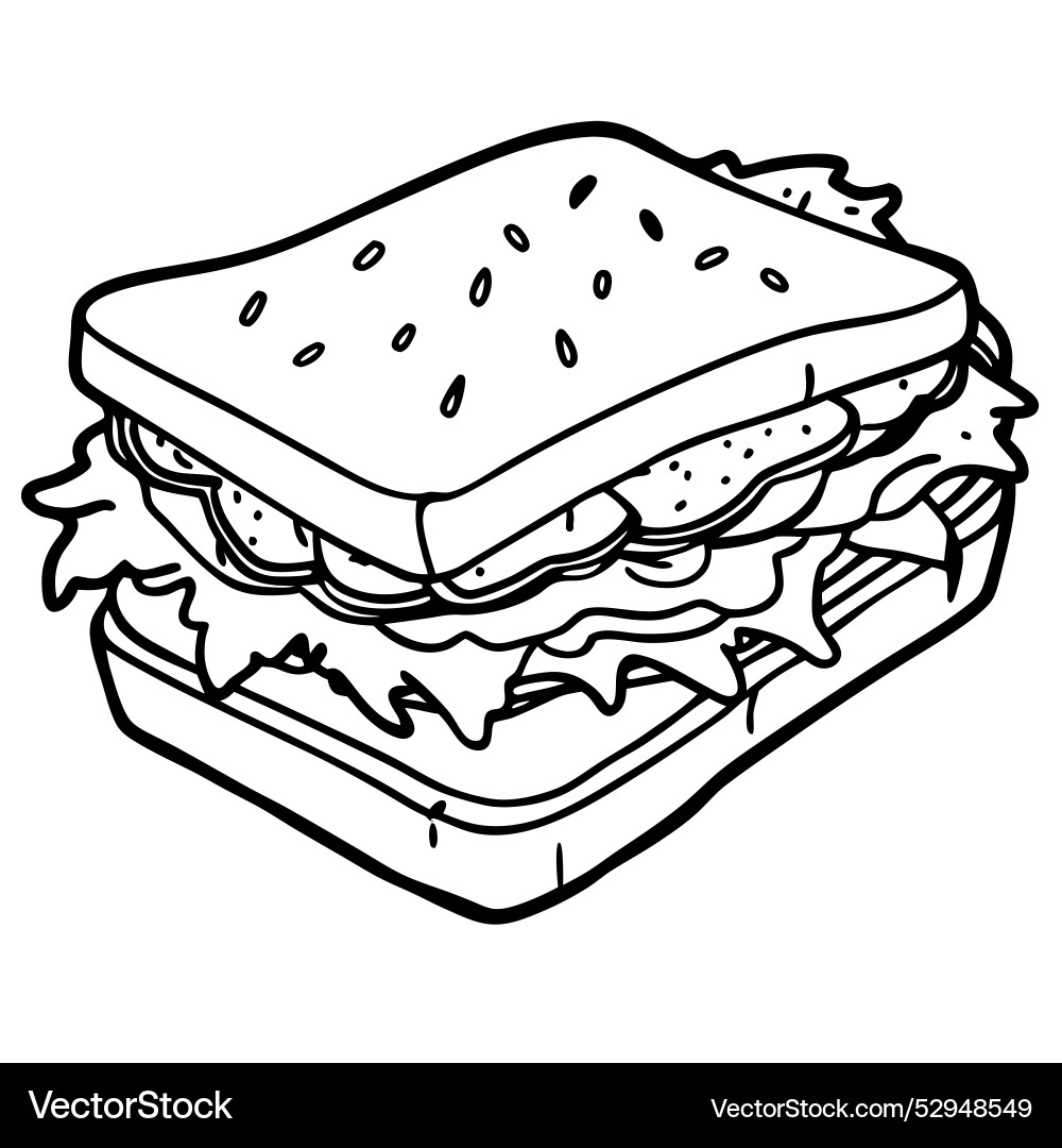A grilled cheese sandwich with melted Royalty Free Vector