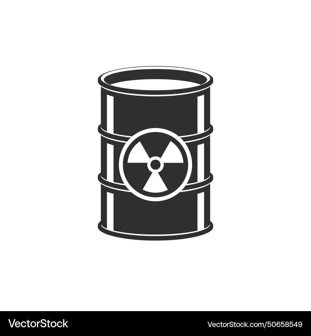 Barrel with radiation symbol icon radioactive Vector Image