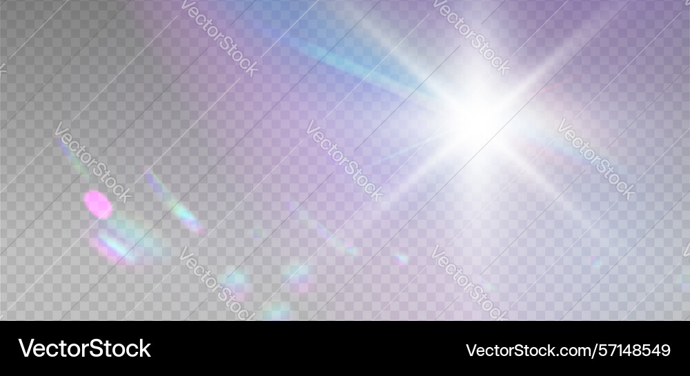 Cold rainbow reflection light prism effect Vector Image