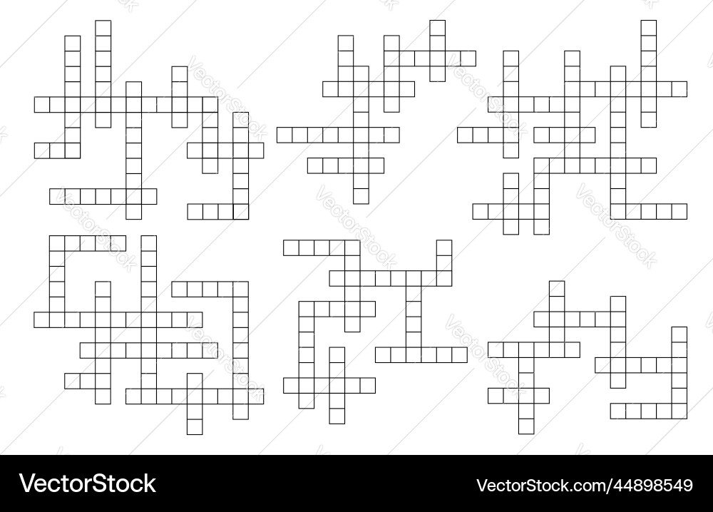 Crossword Puzzle Template Royalty Free Vector Image