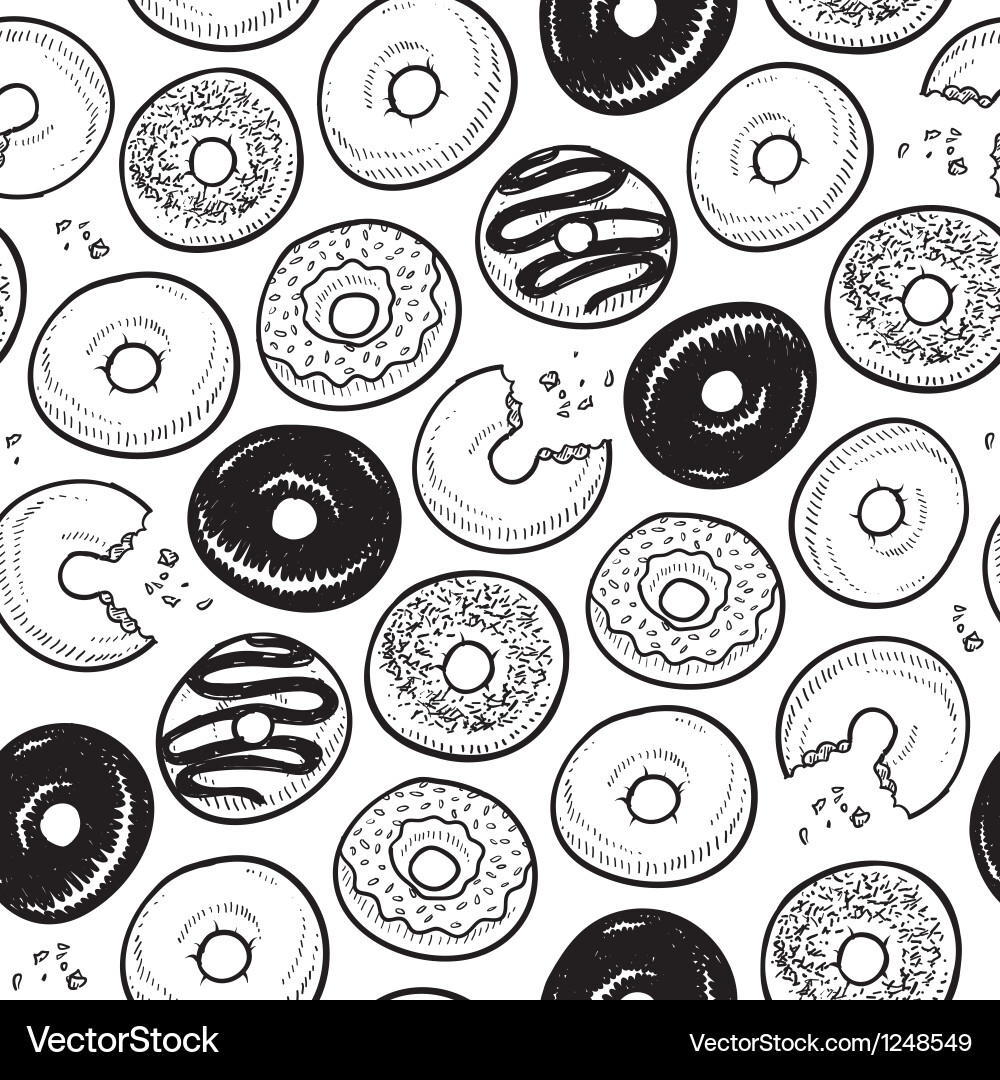 Donut seamless pattern Royalty Free Vector Image