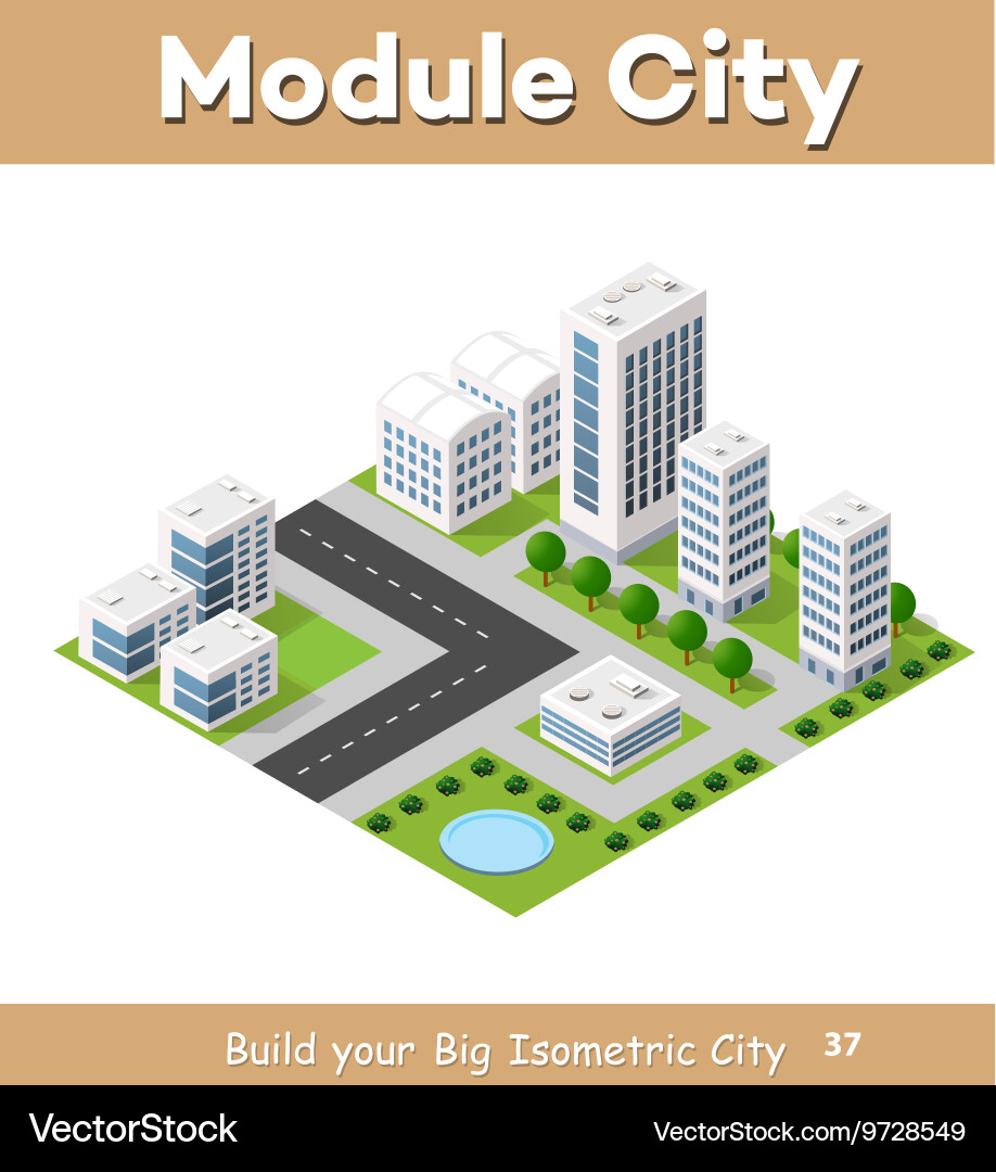 Flat isometric map Royalty Free Vector Image - VectorStock