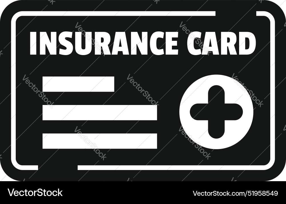 Insurance card icon showing medical coverage and Vector Image