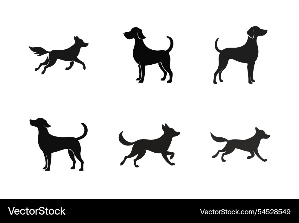 Playful dog running silhouette icon Royalty Free Vector