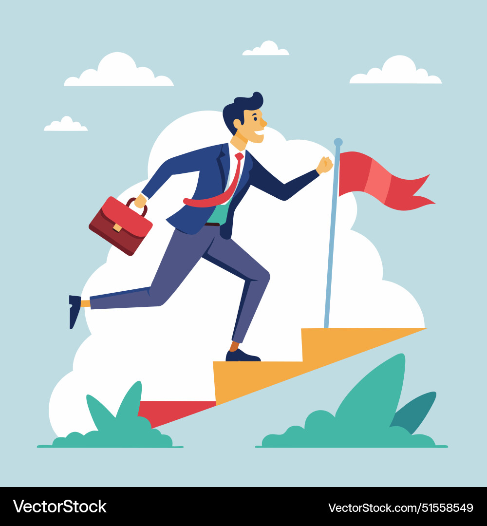 Progress or journey to success achieve goal Vector Image