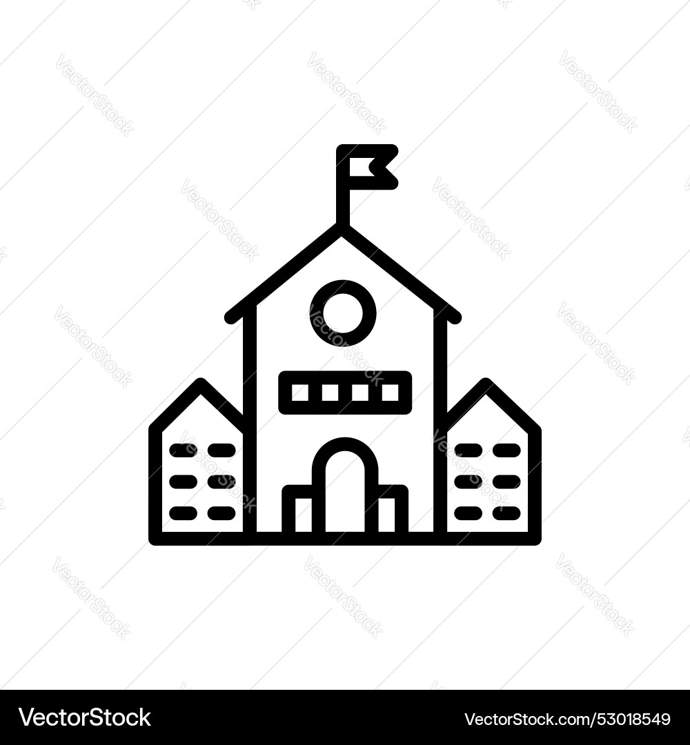 School icon set public primary or high school Vector Image