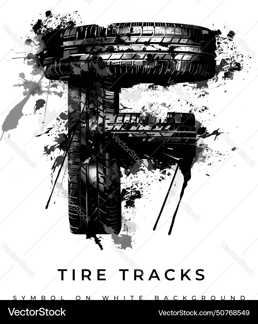 Tire font letter f Royalty Free Vector Image - VectorStock