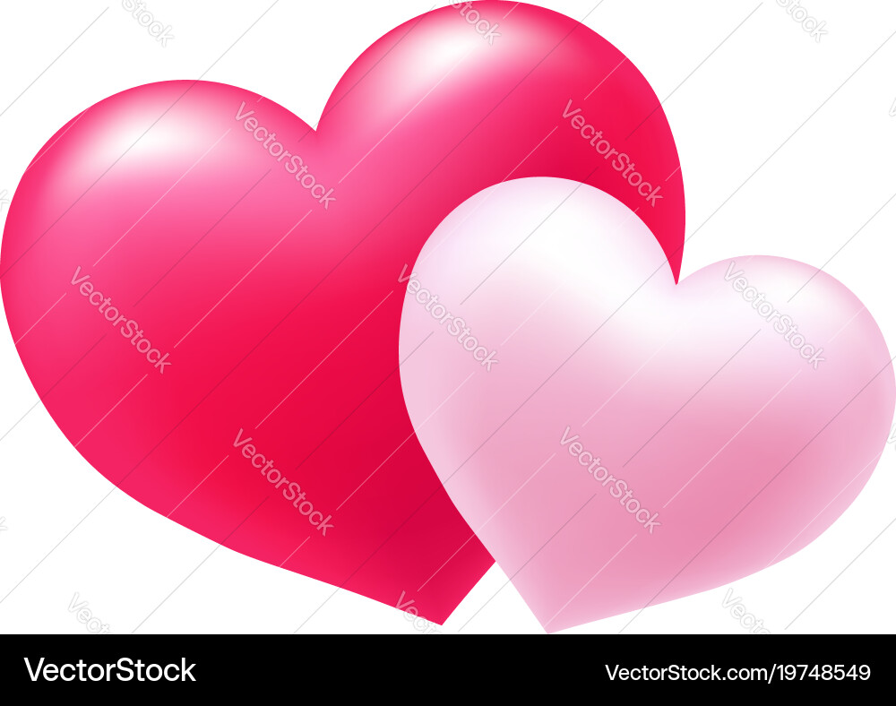 Two hearts Royalty Free Vector Image - VectorStock