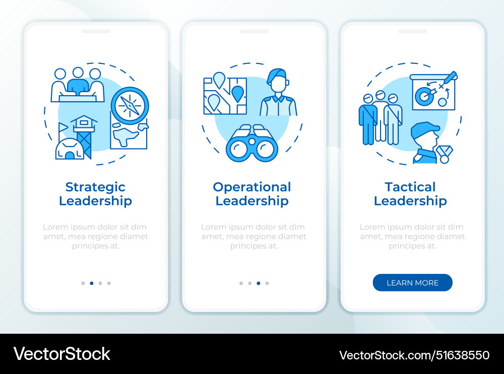 Army leadership organization blue onboarding Vector Image