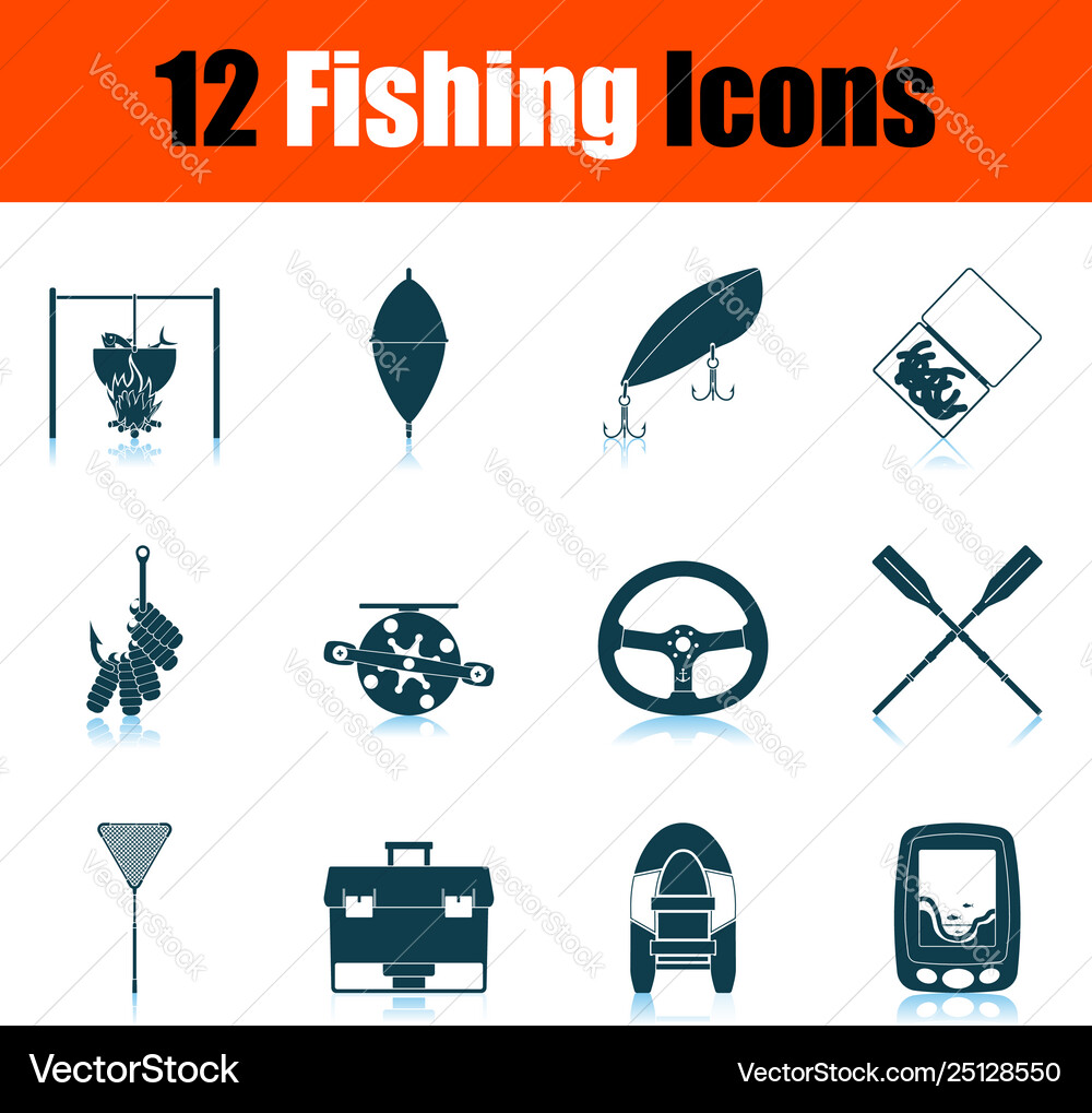 Fishing icon set Royalty Free Vector Image - VectorStock