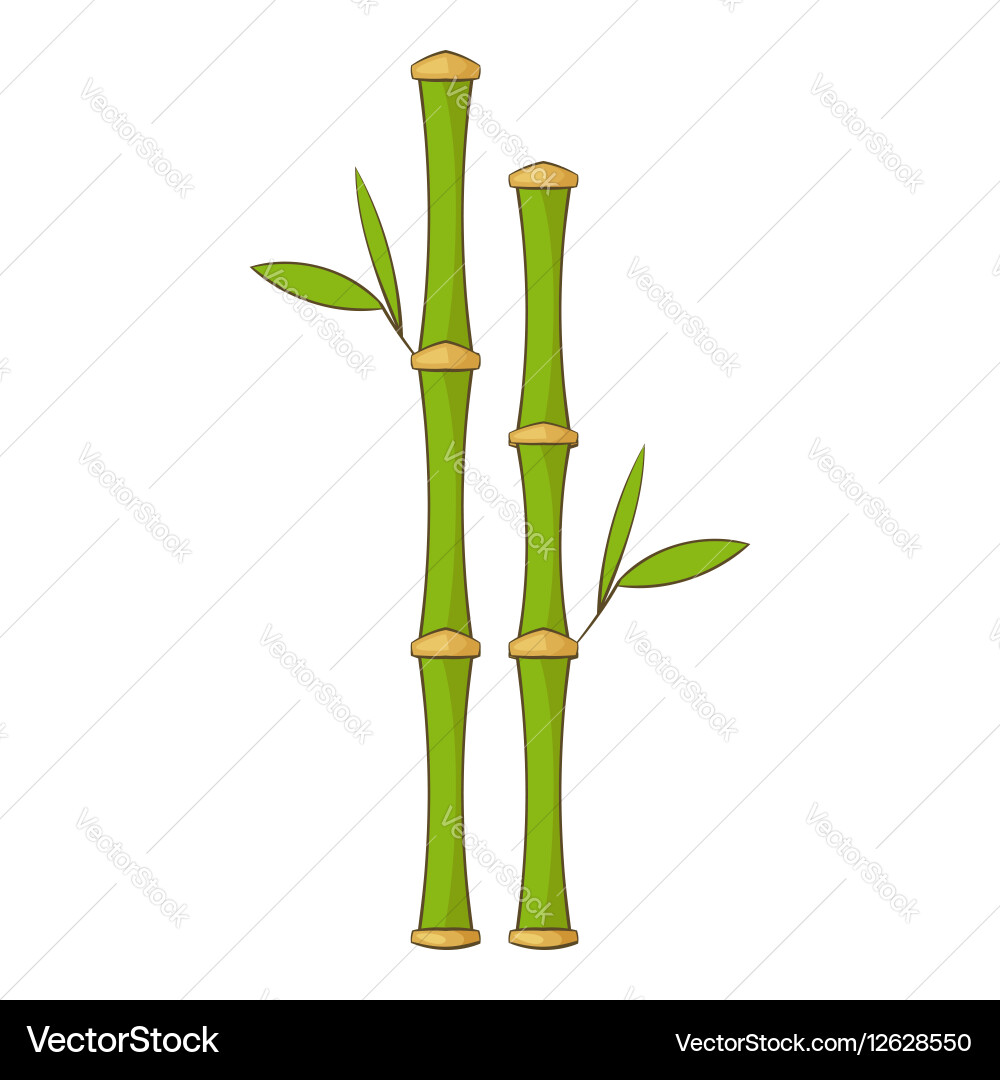 Green bamboo stems icon cartoon style Royalty Free Vector