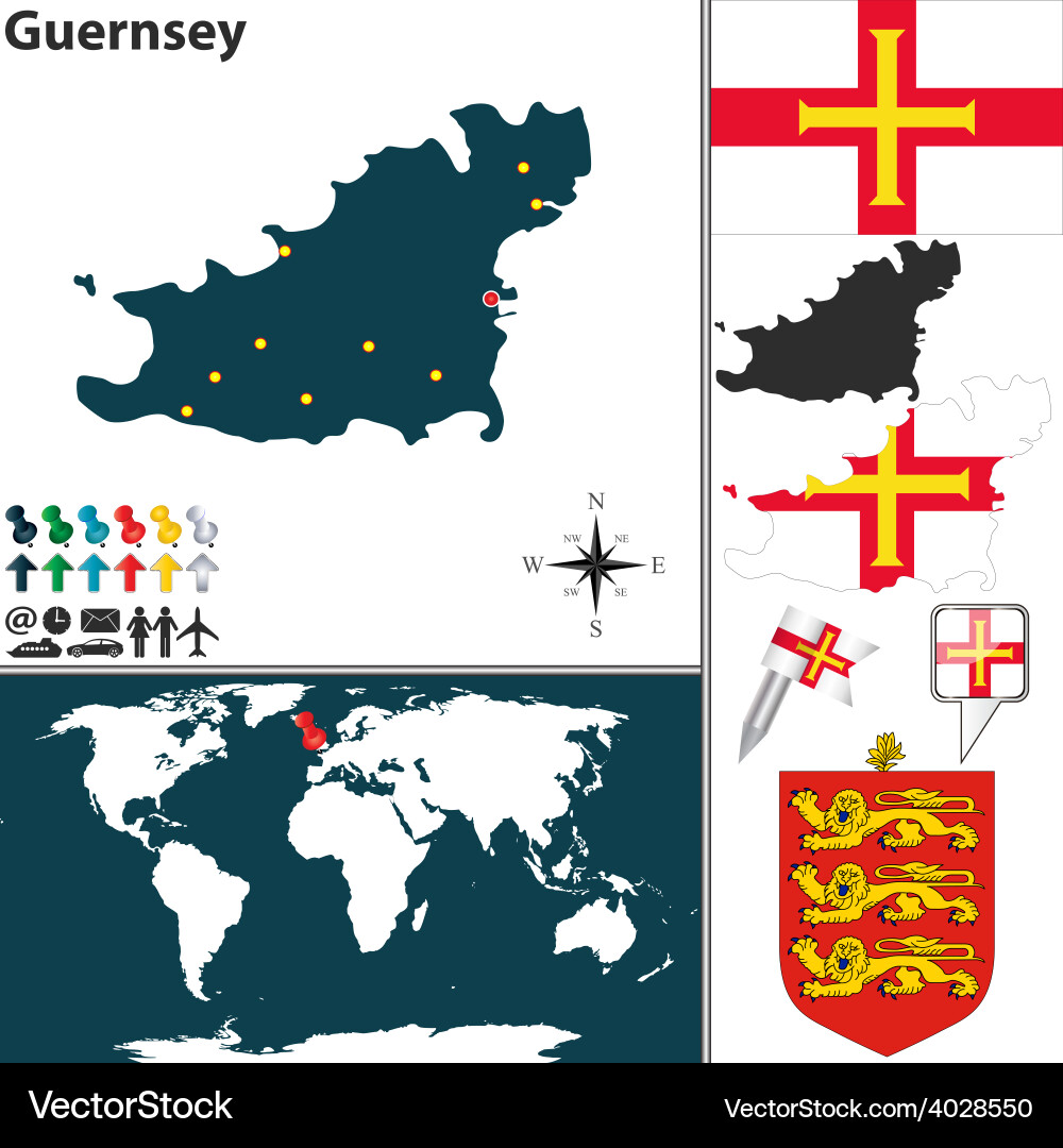 Guernsey map Royalty Free Vector Image - VectorStock