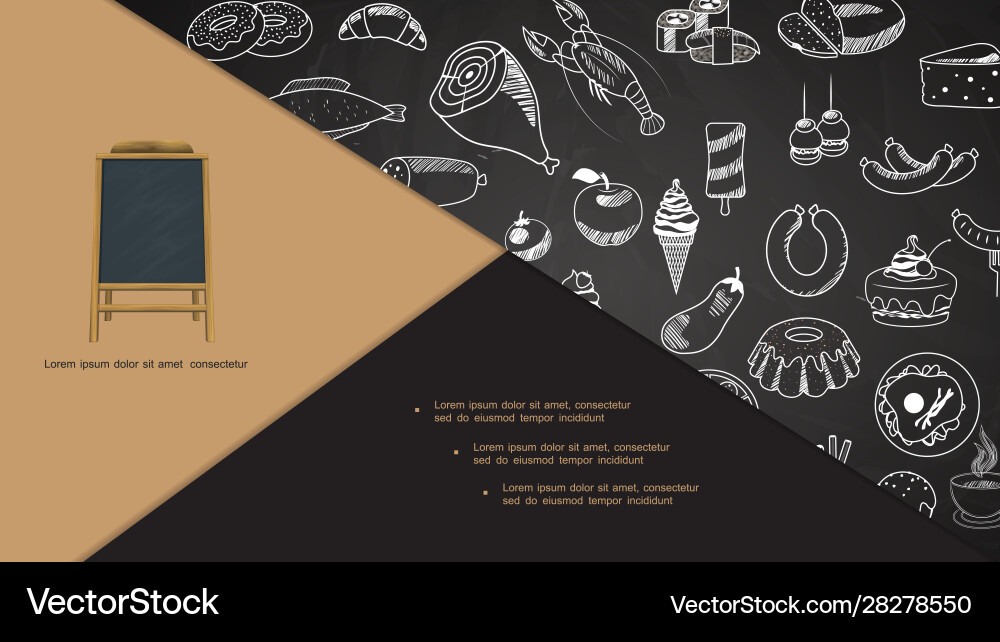Hand drawn restaurant menu elements composition Vector Image