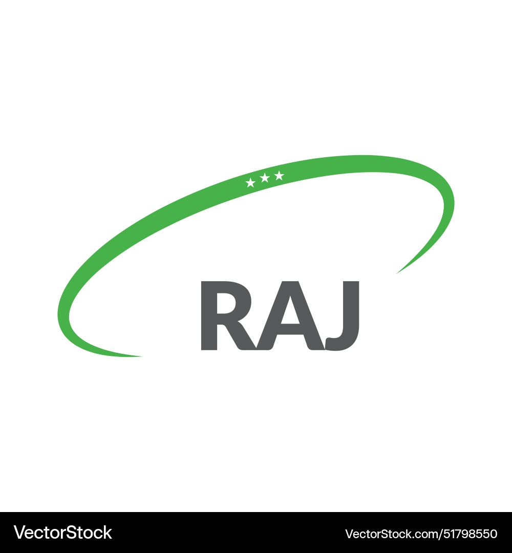Raj letter logo design on white background Vector Image