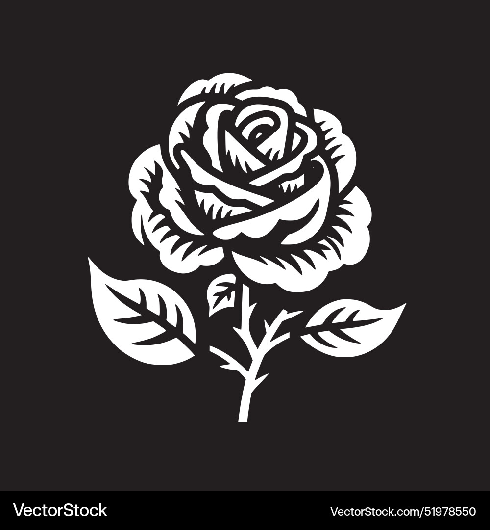 Rose - black and white isolated icon Royalty Free Vector