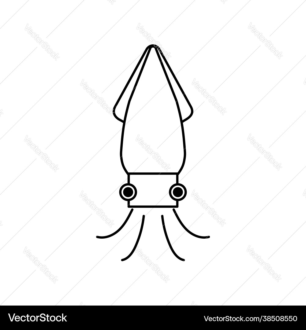 Squid outline logo icon Royalty Free Vector Image
