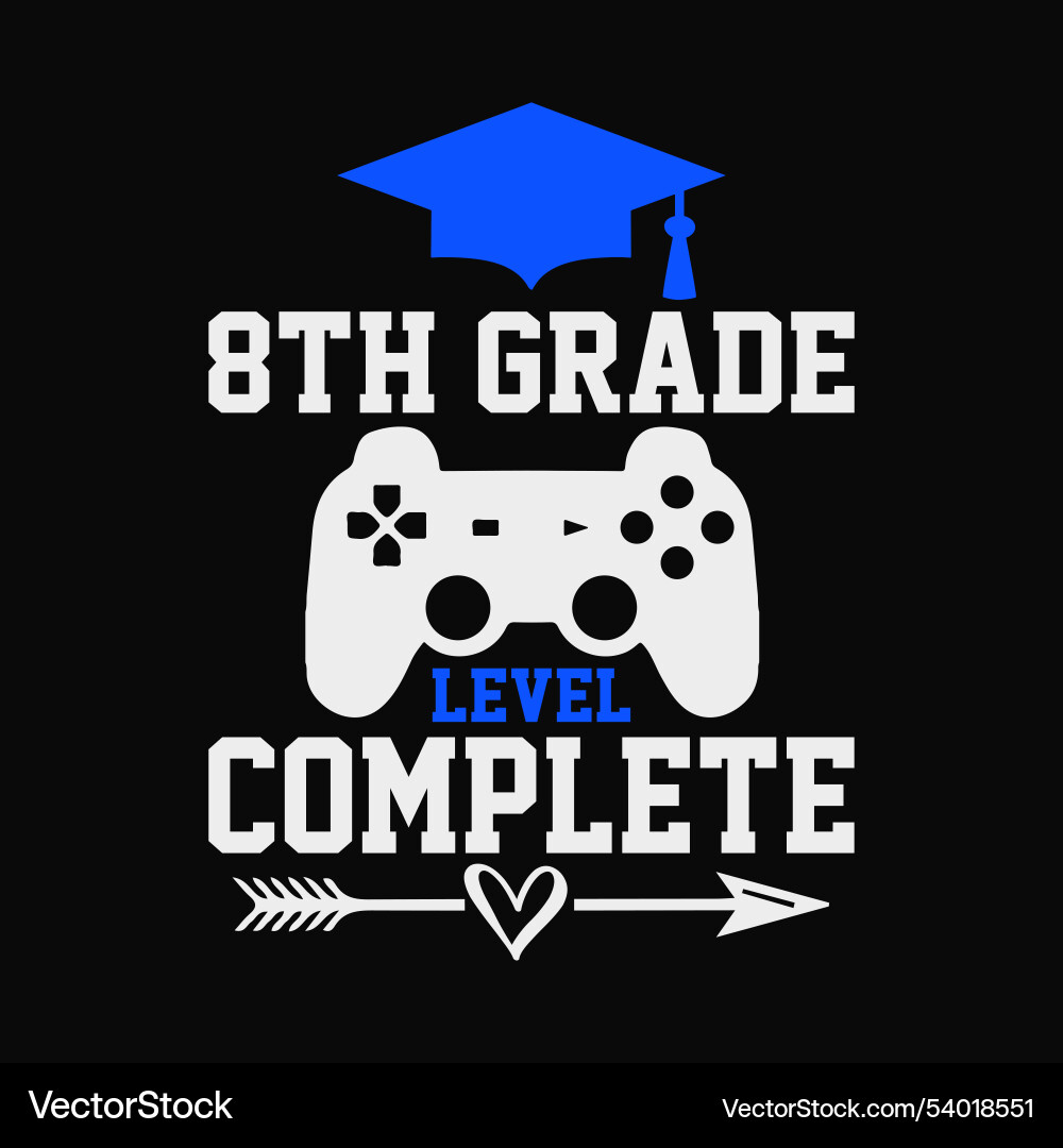 8th grade level komplette gamer Klasse von 2025 Vektorbild
